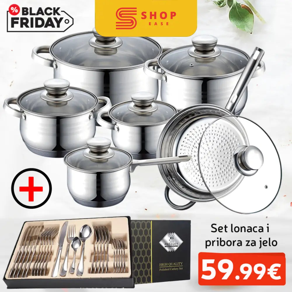SET LONCEV (12-DELNI) + SET PRIBORA ZA JED (24-DELNI) – ShopEase